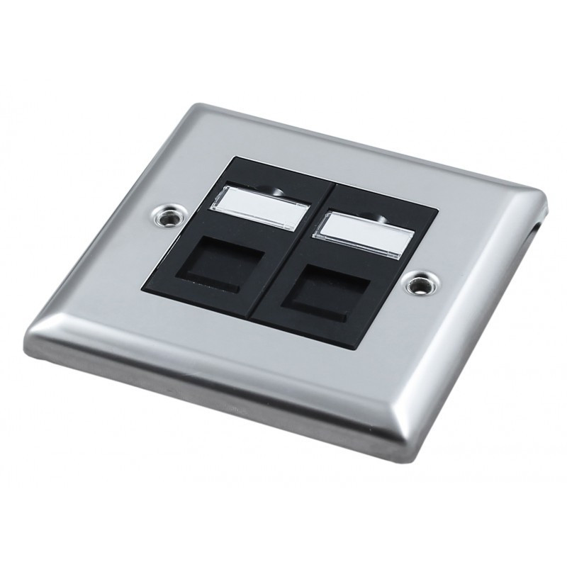 Cat5e UTP RJ45 Loaded Metal Faceplates | Cat5e Modules & Outlets