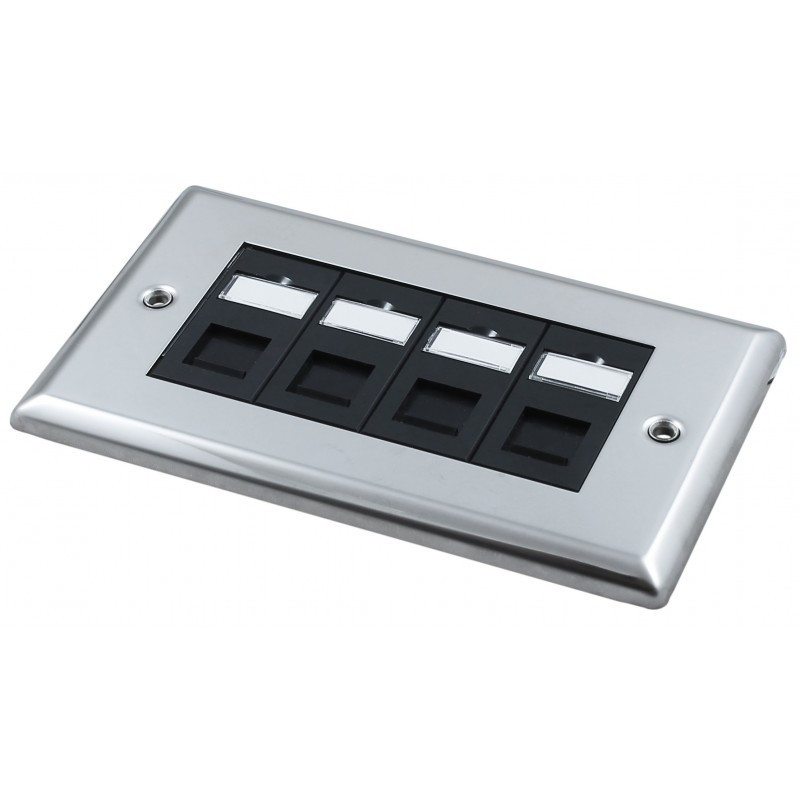 Cat5e UTP RJ45 Loaded Metal Faceplates | Cat5e Modules & Outlets