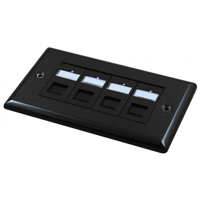 Cat5e UTP RJ45 Loaded Metal Faceplates | Cat5e Modules & Outlets