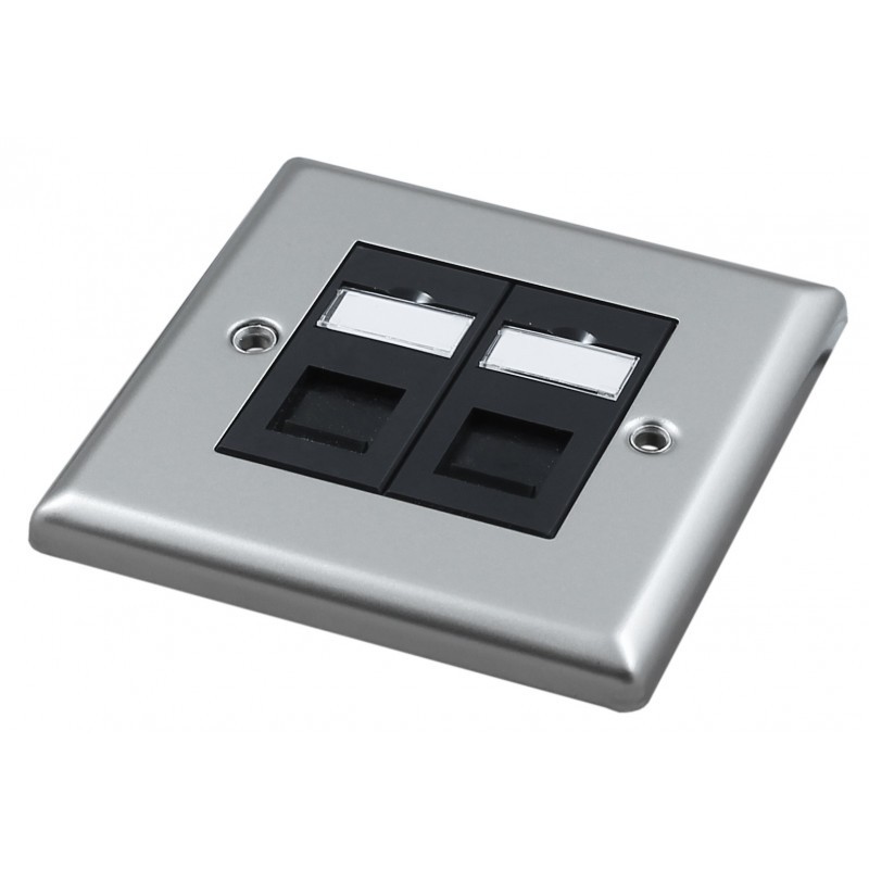 Cat5e UTP RJ45 Loaded Metal Faceplates | Cat5e Modules & Outlets